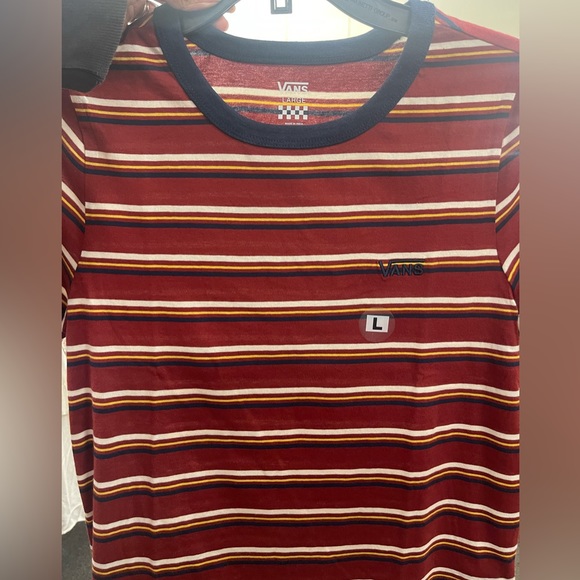 Vans | Tops | New Red Stripped Vans Shirt | Poshmark